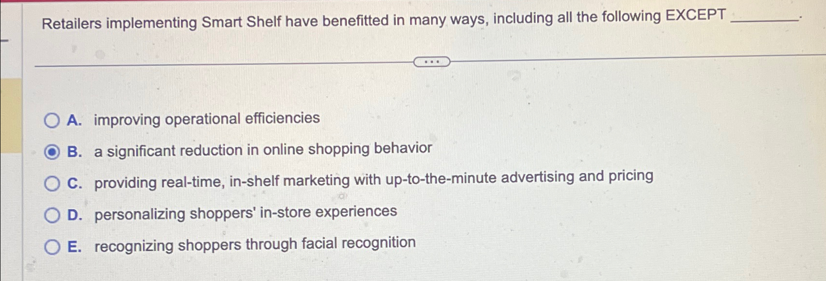 Solved Retailers implementing Smart Shelf have benefitted in | Chegg.com