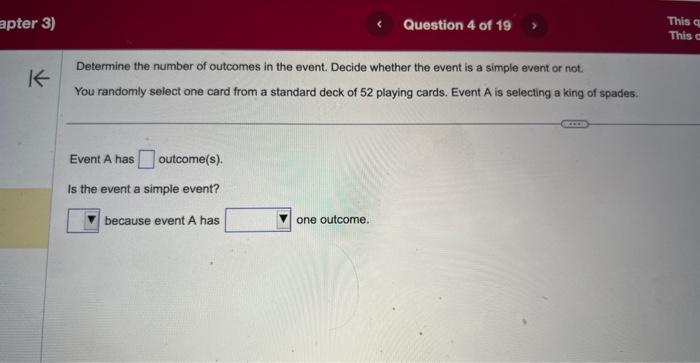 Solved Determine the number of outcomes in the event. Decide | Chegg.com