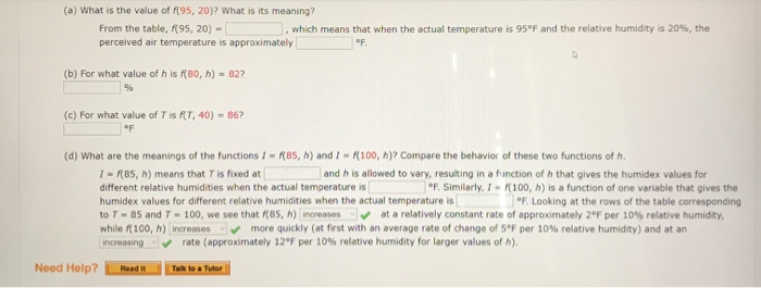 Solved The temperature humidity Index I (or humidex, for | Chegg.com