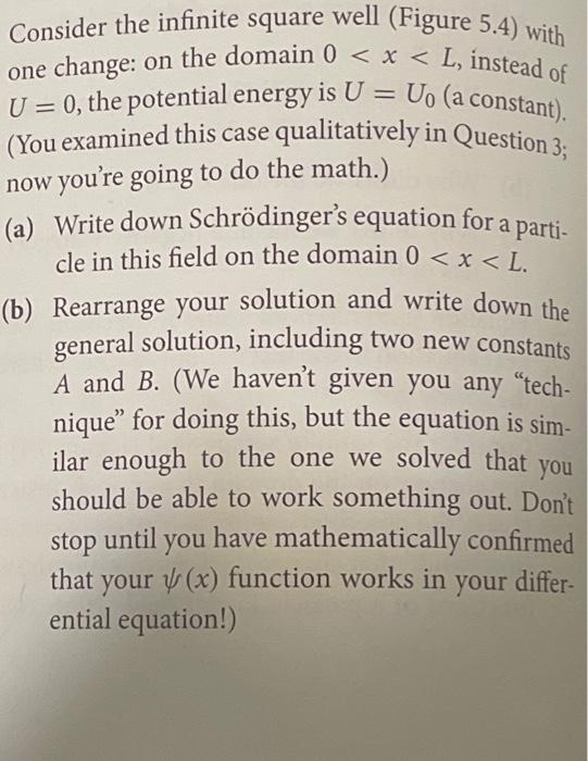 Solved Consider the infinite square well (Figure 5.4) with | Chegg.com