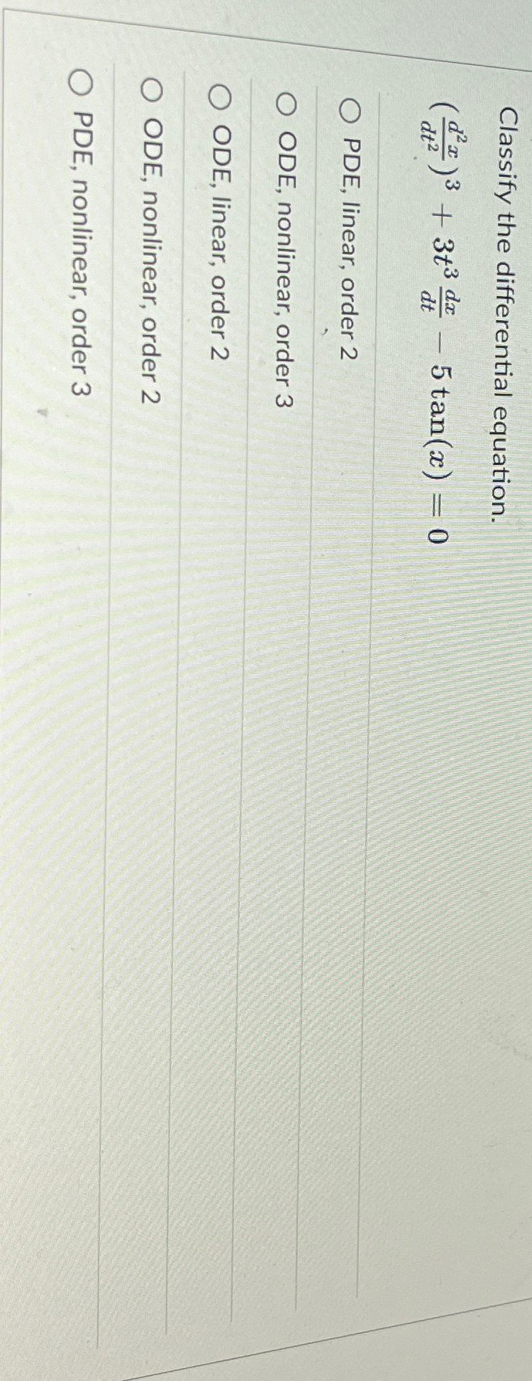 Solved Classify the differential | Chegg.com