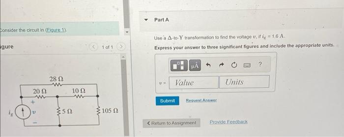 Solved Use a Δ-to-Y transformation to find the voltage. v, | Chegg.com