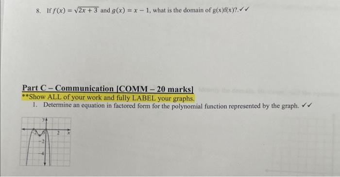 Solved 8 If F X 2x 3 And G X X−1 What Is The Domain Of