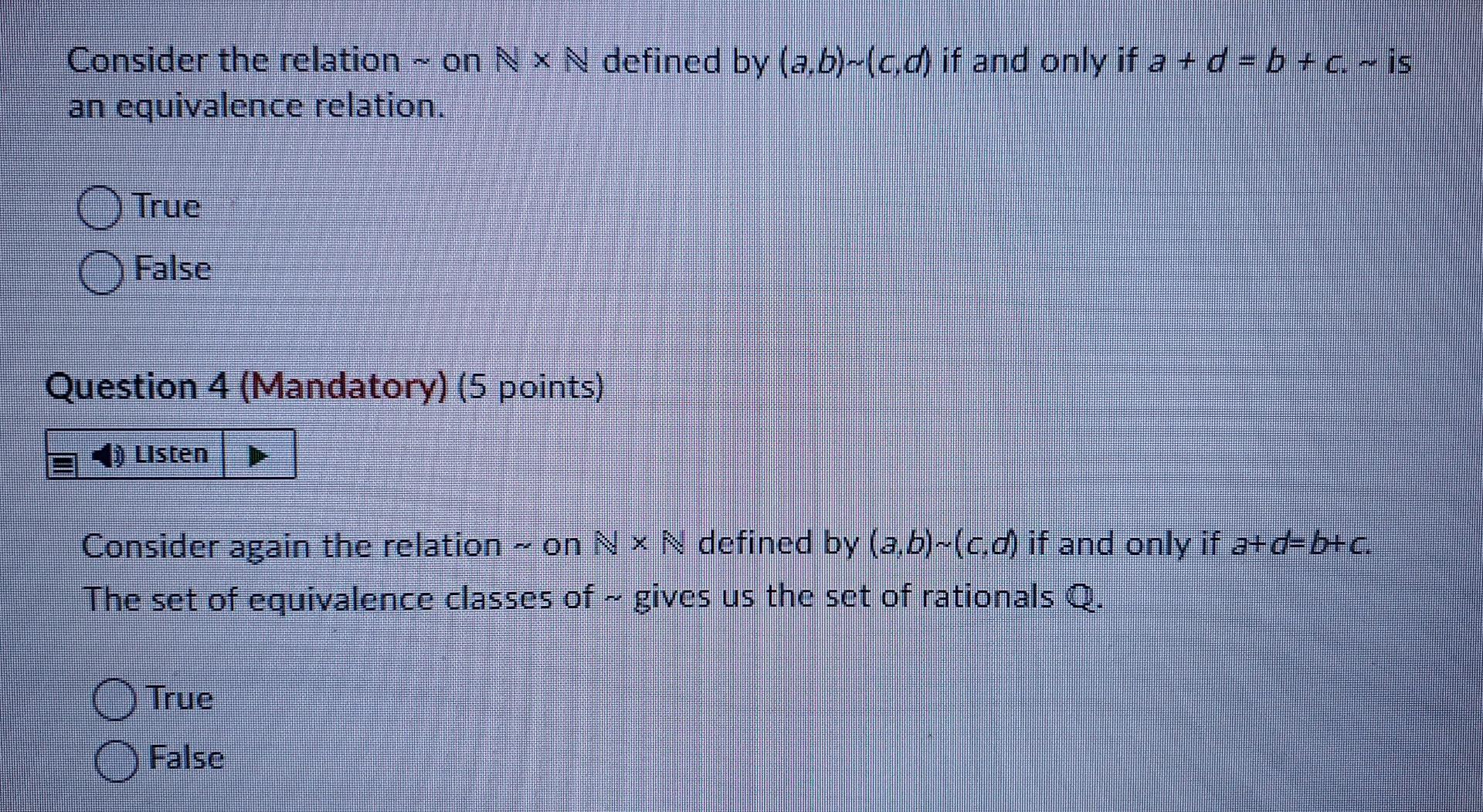 Solved Consider the relation - on NXN defined by (a,b)-(c,d) | Chegg.com