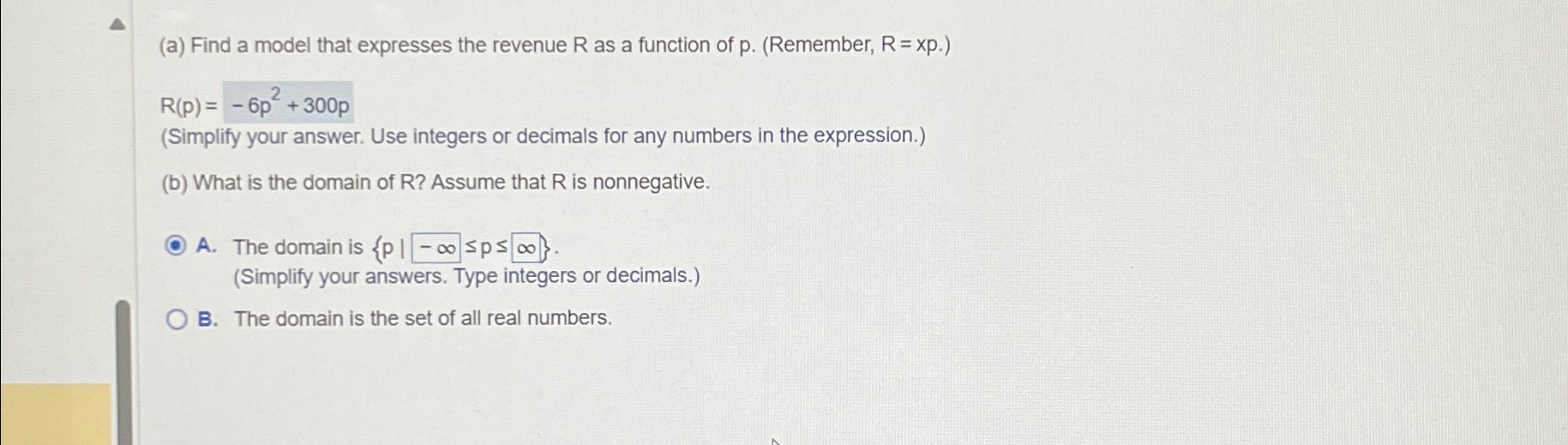 Solved (a) ﻿Find a model that expresses the revenue R ﻿as a | Chegg.com