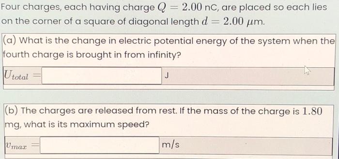 Solved Charges q1=4.0nC and q2=−q1 form an electric dipole. | Chegg.com
