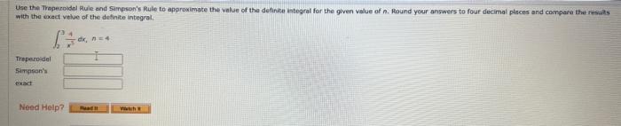 Solved Use the Treperoidel Rule and Sampron's Rule to | Chegg.com