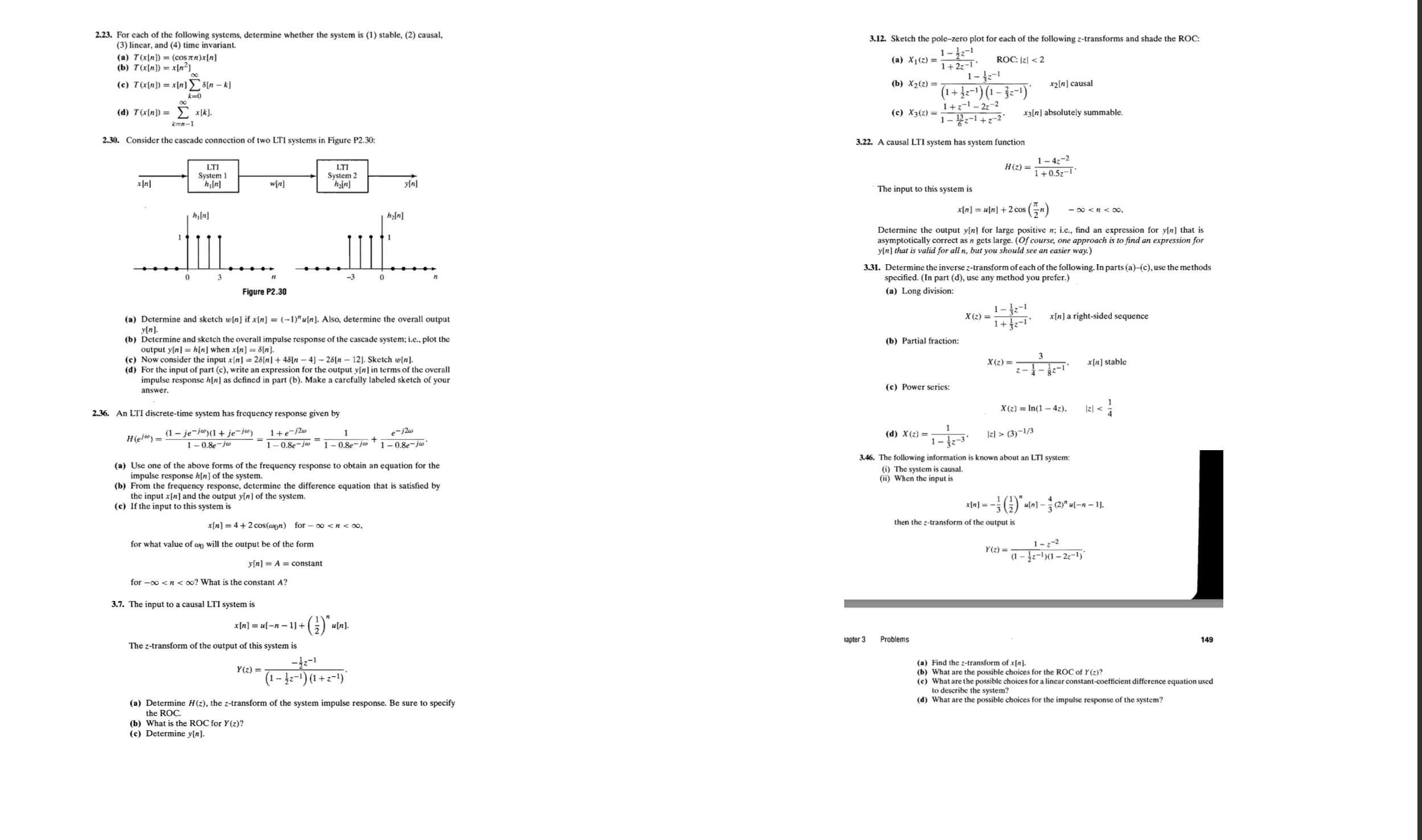 Solved 2.23. ﻿For each of the following systems, determine | Chegg.com