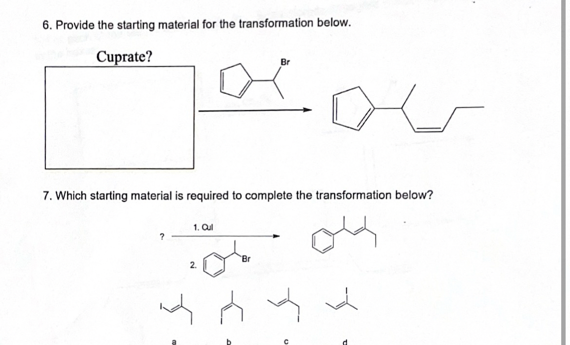 Solved Provide the starting material for the transformation | Chegg.com