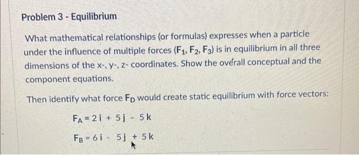 Solved Problem 3 - Equilibrium What mathematical | Chegg.com