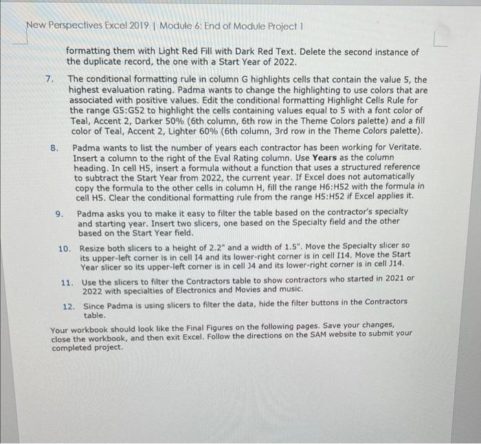 New Perspectives Excel 2019 | Module 6: End of Module | Chegg.com