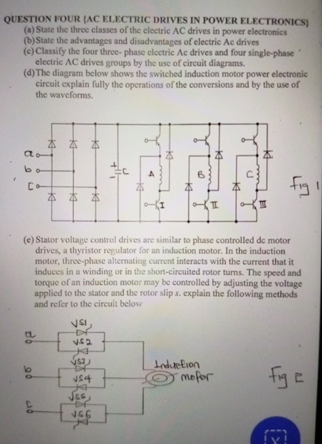 Solved QUESTION FOUR {AC ELECTRIC DRIVES IN POWER | Chegg.com