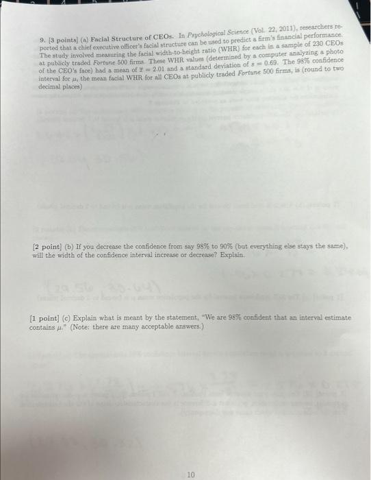 Solved 9. [3 points) (a) Fucial Structure of CEOs. In | Chegg.com