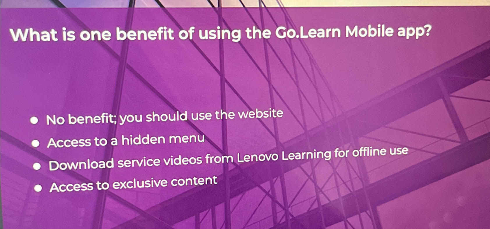 Solved What is one benefit of using the Go.Learn Mobile | Chegg.com