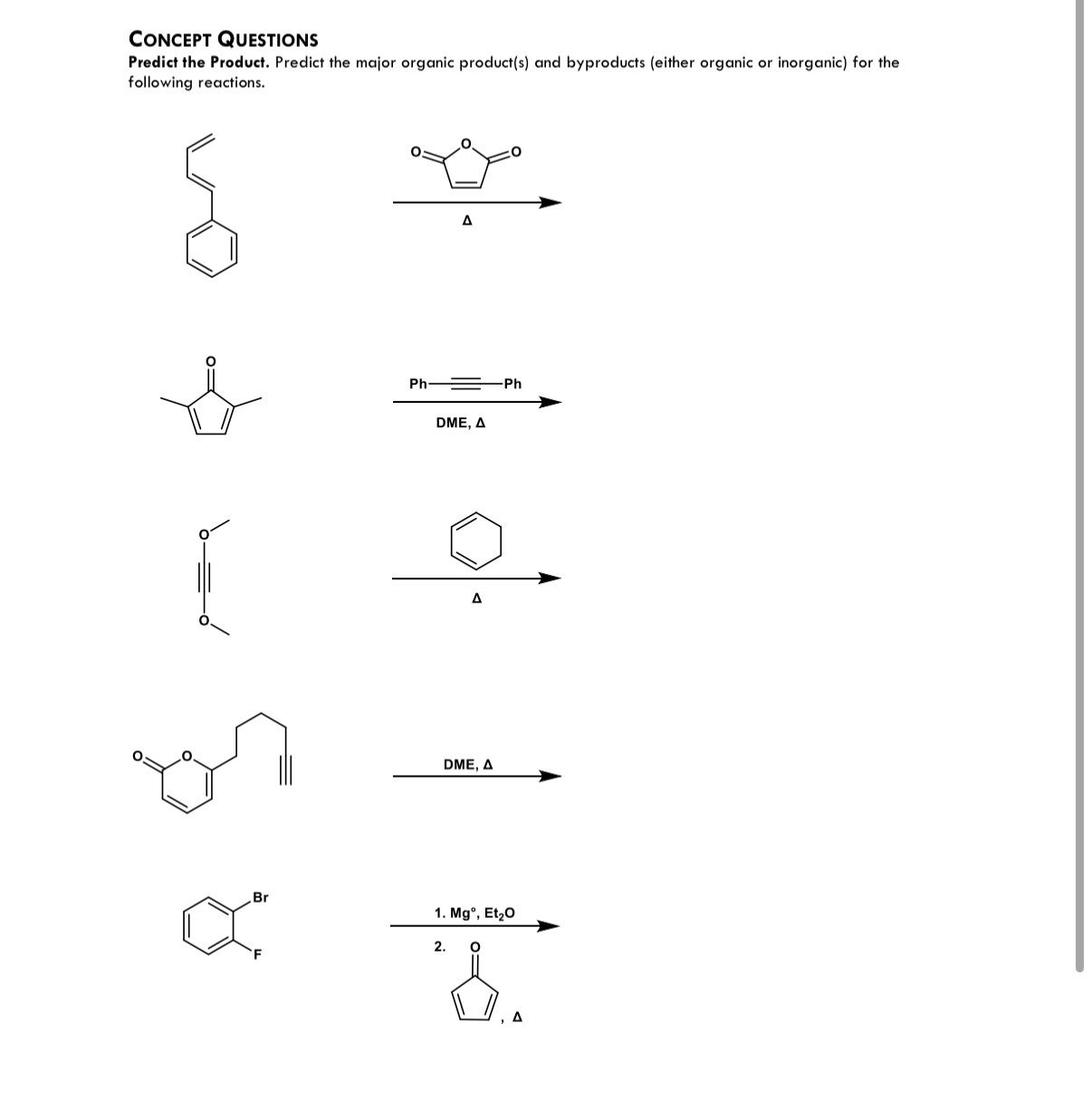Concept QuestionsPredict the Product. Predict the | Chegg.com