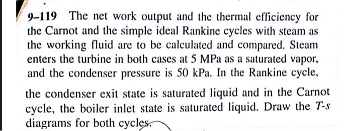 Solved 9-119 The net work output and the thermal efficiency | Chegg.com
