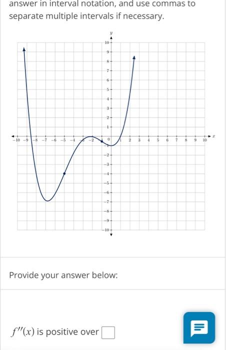 Solved answer in interval notation, and use commas to | Chegg.com