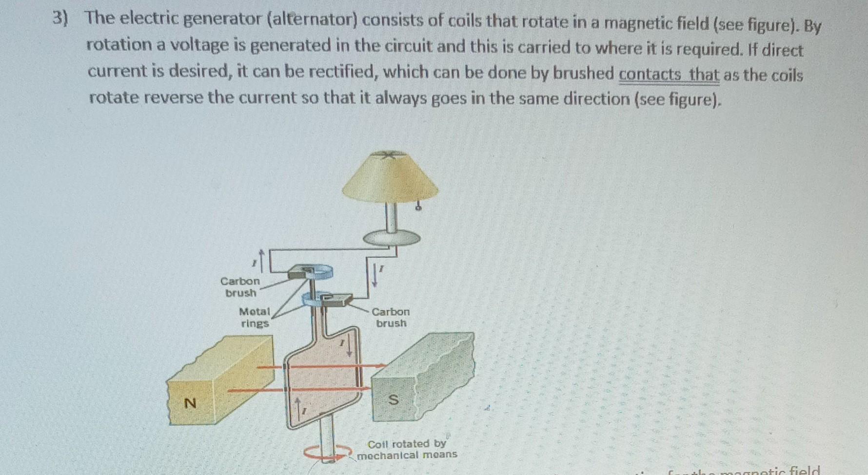 Solved 3) The electric generator (alfernator) consists of | Chegg.com