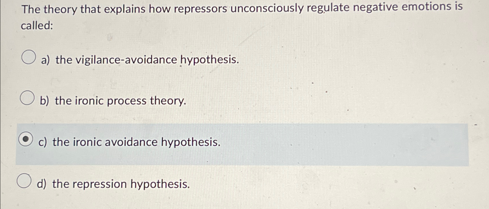 Solved The theory that explains how repressors unconsciously | Chegg.com