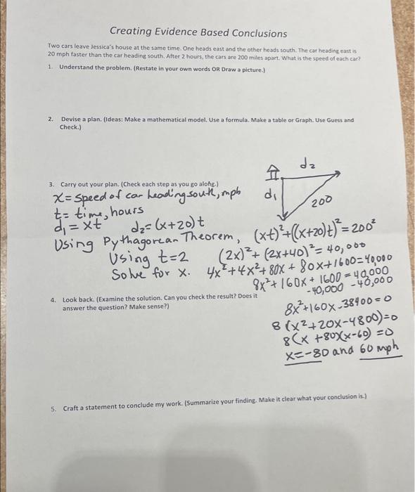 Solved Creating Evidence Based Conclusions Carly wants to | Chegg.com