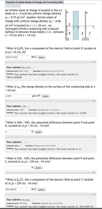 Solved Potential of Infinite Sheets of Charge and Conducting | Chegg.com