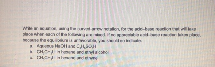 Solved Write an equation, using the curved-arrow notation, | Chegg.com