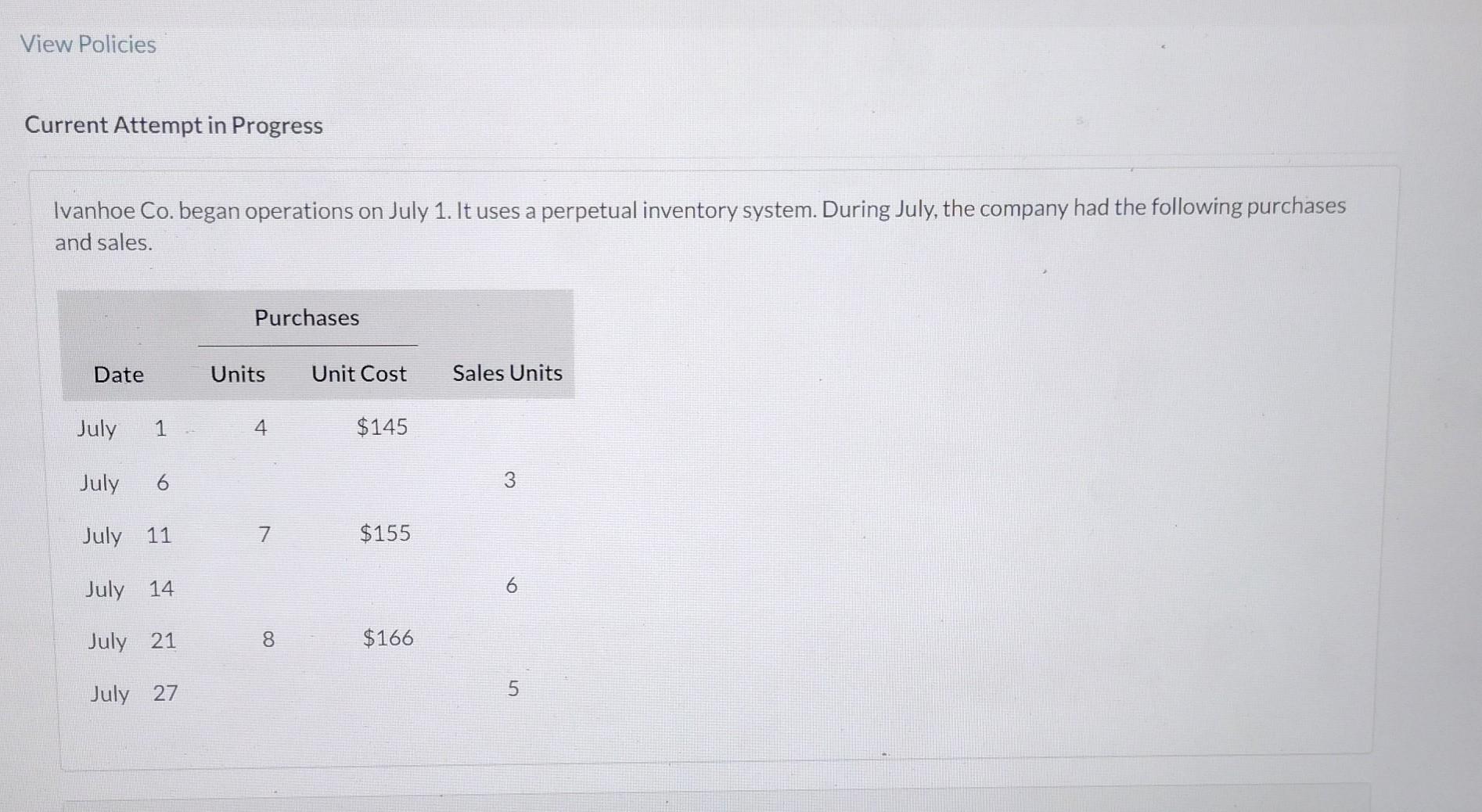 Solved Current Attempt in Progress Ivanhoe Co. began | Chegg.com