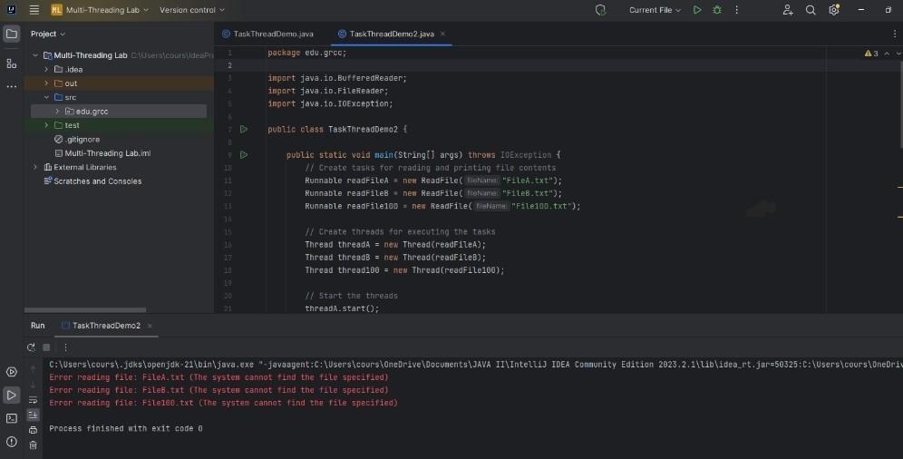 Solved I have to print the contents of the files which is | Chegg.com