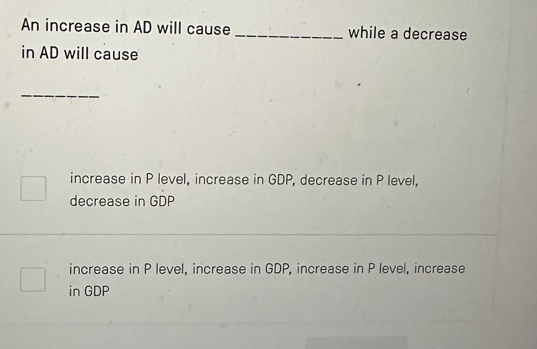High Quality SOLUTION An increase in AD ﻿will cause q, ﻿in AD will cause | Chegg.com