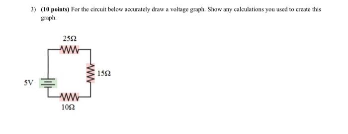 Solved 3) (10 points) For the circuit below accurately draw | Chegg.com