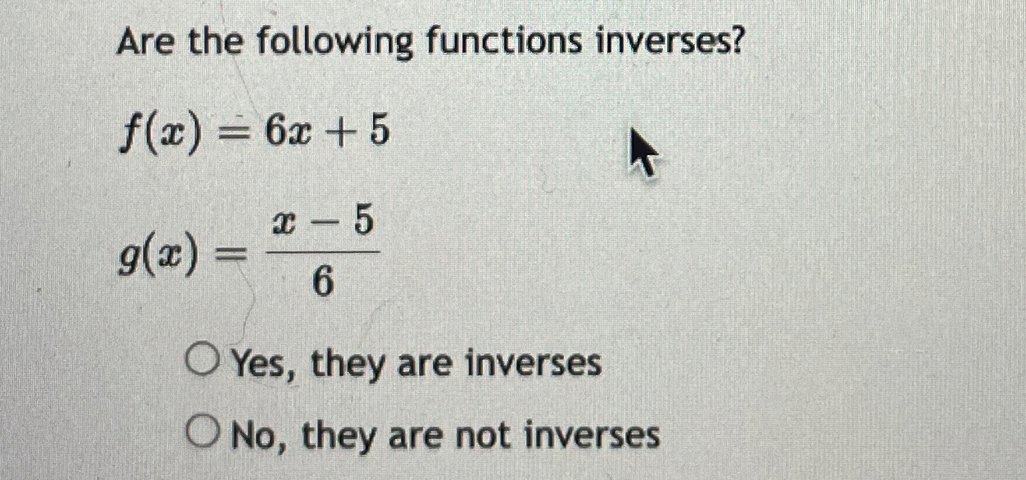 Solved Are the following functions | Chegg.com
