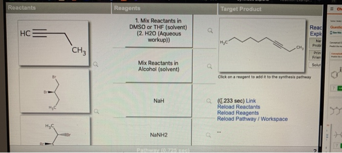 Solved Reactants Target Product Reagents 1. Mix Reactants in | Chegg.com