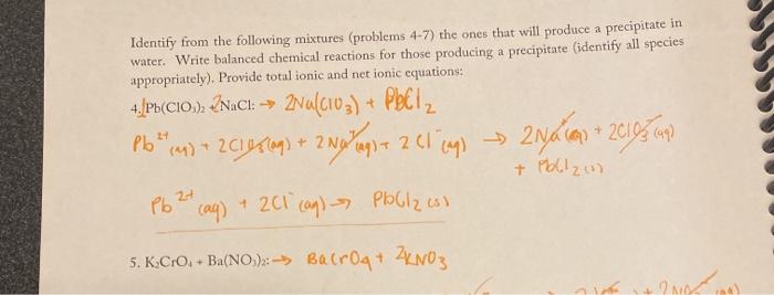 Solved Identify from the following mixtures (problems 4-7) | Chegg.com