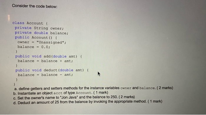 Solved SLUIT Consider the following code: public class Bug { | Chegg.com