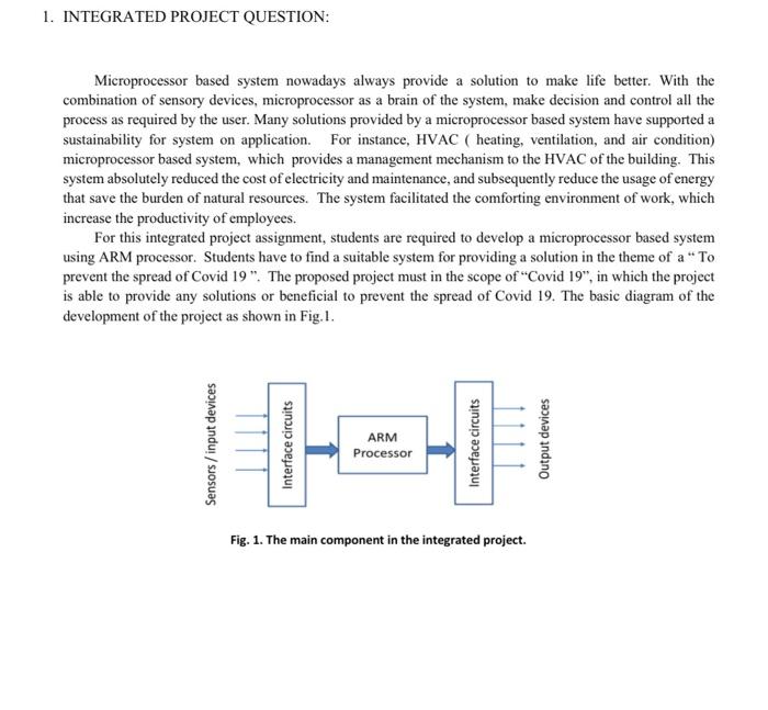 1. INTEGRATED PROJECT QUESTION: Microprocessor based | Chegg.com