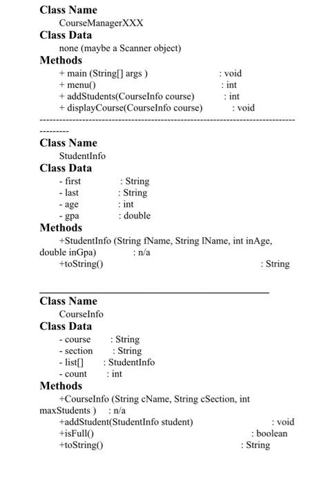 Solved Create an application that keeps track of students at | Chegg.com