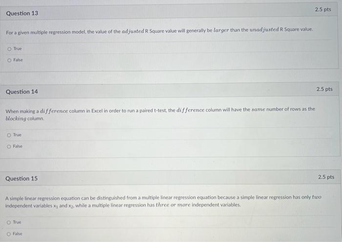 Solved For a given multiple regression model, the value of | Chegg.com
