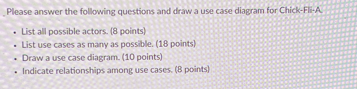 Solved Please answer the following questions and draw a use | Chegg.com