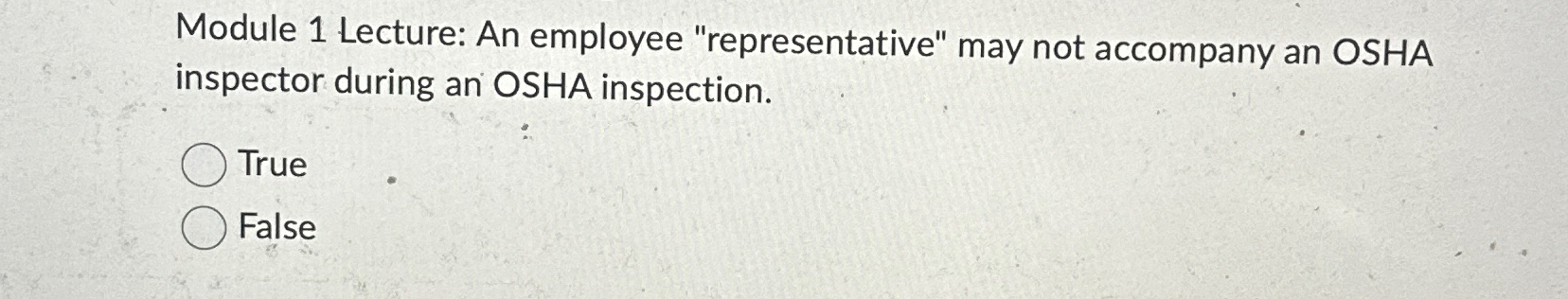 Solved Module 1 ﻿Lecture: An employee "representative" may | Chegg.com