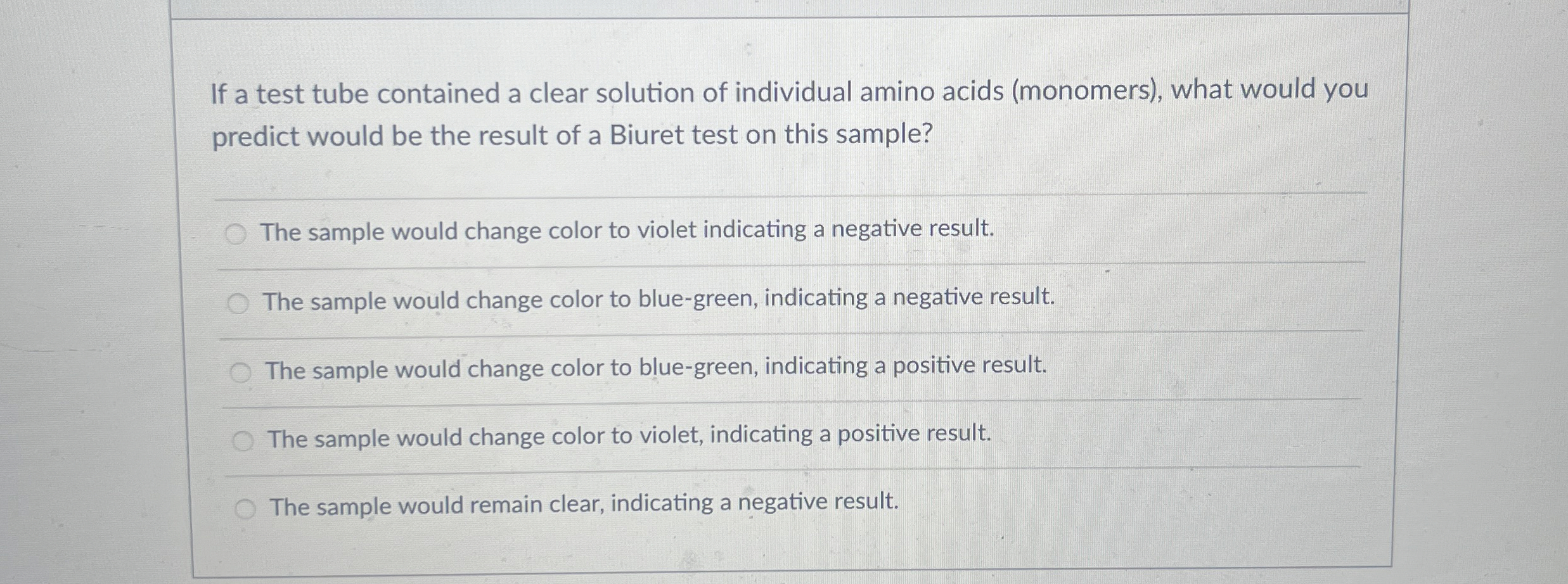 Solved If a test tube contained a clear solution of | Chegg.com