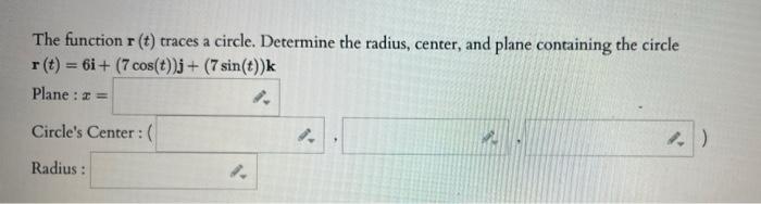 Solved The function r(t) traces a circle. Determine the | Chegg.com