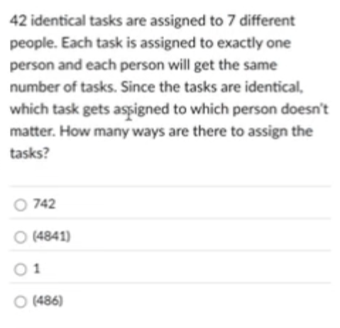 Solved 42 ﻿identical tasks are assigned to 7 ﻿different | Chegg.com