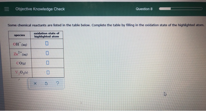Solved = Objective Knowledge Check Question 8 Some chemical | Chegg.com