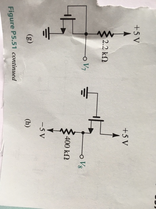 Solved +5V +5V 2.2 ΚΩ 1 , oV, 1 ο V8 ξ400 ΚΩ -5V (g) (h) | Chegg.com