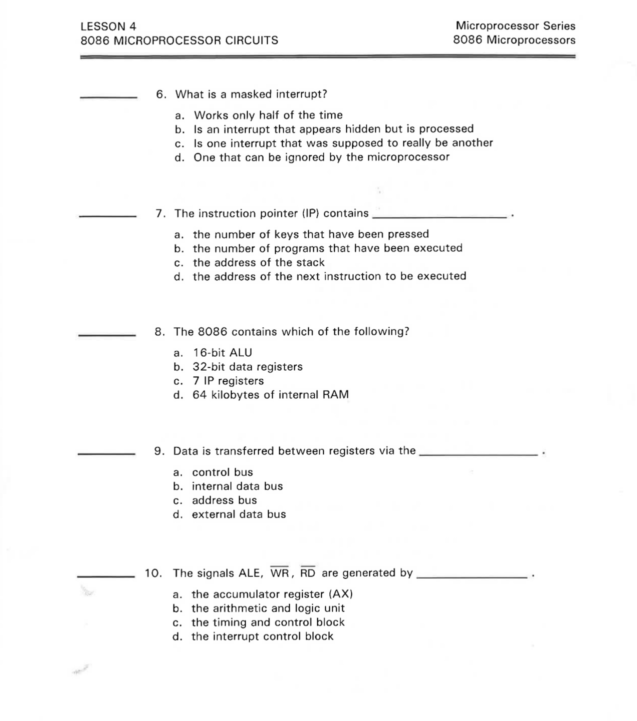 Solved LESSON 4Microprocessor Series8086 ﻿MICROPROCESSOR | Chegg.com