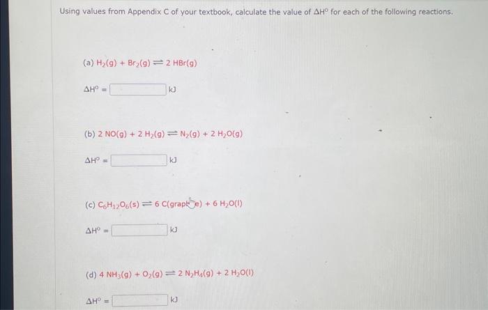 Solved Using values from Appendix C of your textbook, | Chegg.com