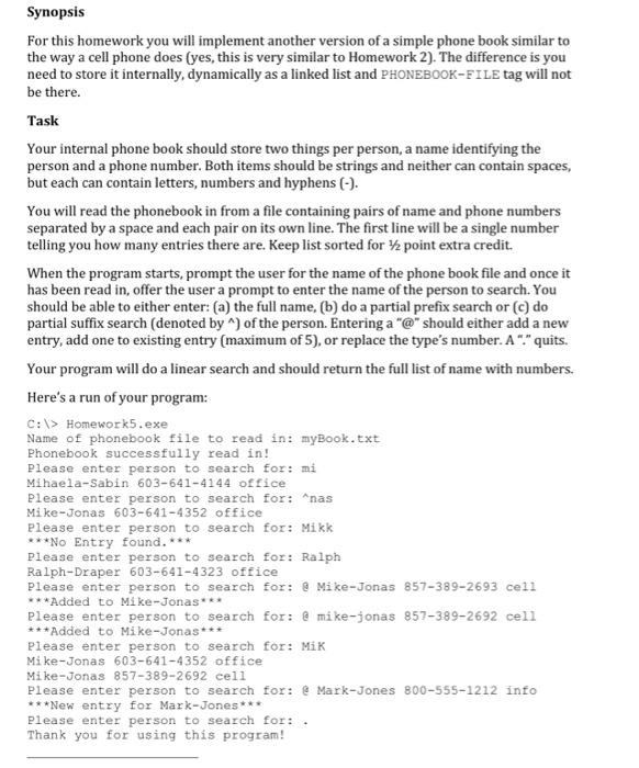 Solved Synopsis For this homework you will implement another | Chegg.com