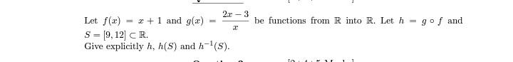 Solved Let f(x)=x+1 and g(x)=x2x−3 be functions from R into | Chegg.com