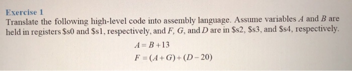 Solved Translate the following high-level code into assembly | Chegg.com