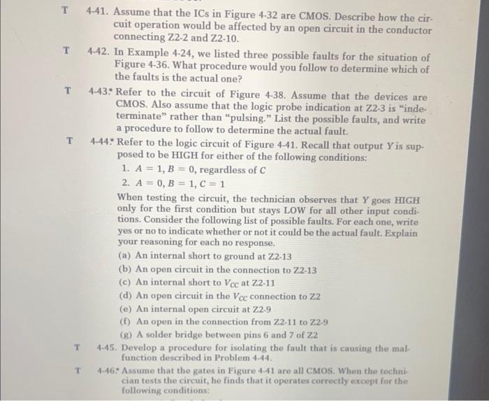 Solved (d) An open circuit in the Vcc connection to Z2 (e) | Chegg.com